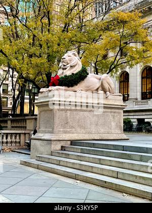NYPL Patience Lion - Patience, one of the lions statues in front of the ...