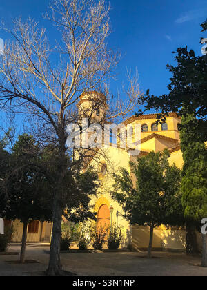 Puerto Pollensa church, Mallorca Stock Photo - Alamy