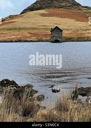 Devoke Water boathouse Lake District National Park England Stock Photo ...