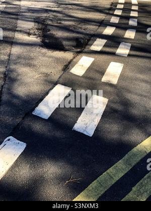 give way junction road markings Stock Photo - Alamy