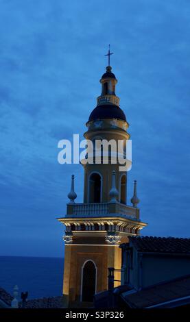 Basilique Saint-Michel Archange de Menton French Riviera Aerial Drone ...