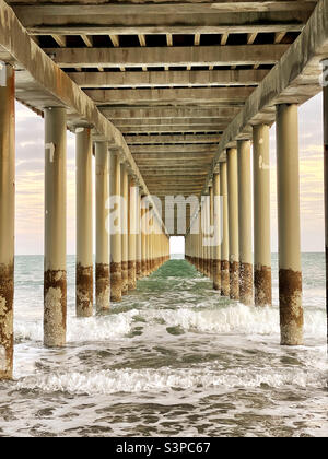 Springmaid Pier during sunset. Myrtle Beach South Carolina USA ...