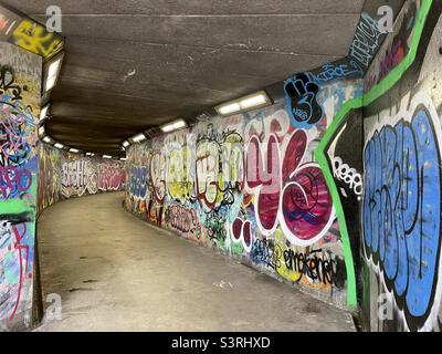 Subway under Victoria Street, Belfast. This subway connects High Street ...