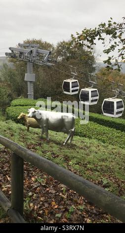 Cable cars Abraham Heights High Tor Matlock Bath Peak District National ...