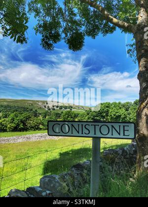 Conistone sign in the Yorkshire Dales Stock Photo - Alamy