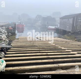 Fisherman’s shack in Peggy’s Cove on a foggy day Stock Photo - Alamy
