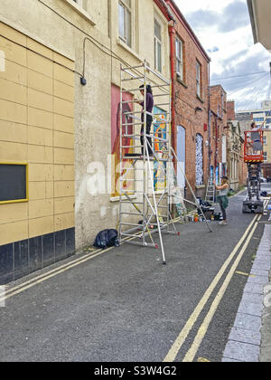 Weston-super-Mare, UK, 26 July 2022. Artist Damien Jeffrey, who is also ...