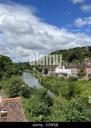 The River Severn running through Ironbridge in Shropshire Stock Photo ...
