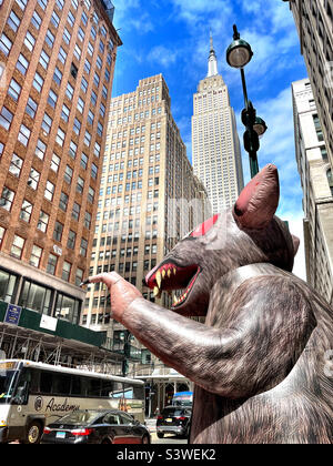 Scabby, An inflatable giant rat on E. 34th St. near the empire state ...