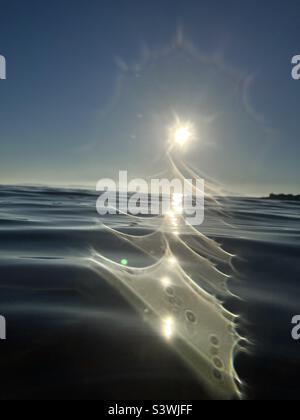Troon Beach with water splash Stock Photo - Alamy