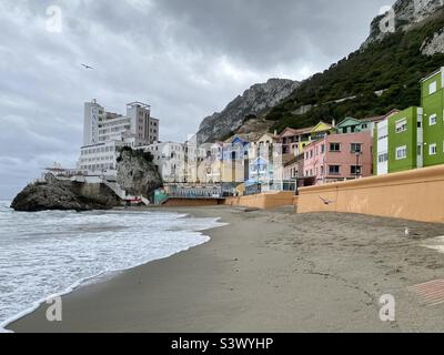 Catalan bay in Gibraltar in winter Stock Photo - Alamy