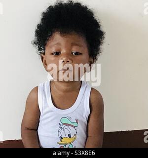 Mestizo, black and Filipino baby boy one year old Stock Photo - Alamy