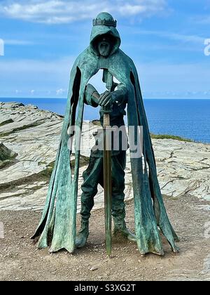 'Gallos' Statue of King Arthur Tintagel Cornwall England UK Stock Photo ...