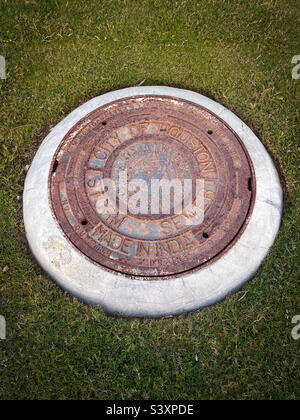 Houston, Texas manhole cover Stock Photo - Alamy