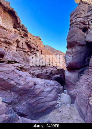 Colored canyon with red rocks. Egypt, desert, the Sinai Peninsula ...