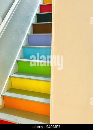 Rainbow stairs staircase, gay pride, inclusive building architecture ...