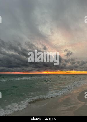Dramatic sunset skies over the Gulf of Mexico Emerald Coast Florida ...
