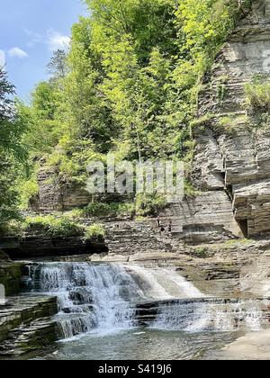 A Waterfall at Robert H. Treman State Park in Upstate New York Stock ...