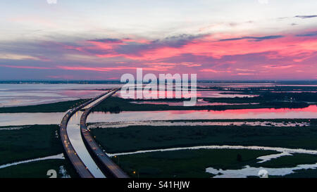 Mobile Bay Bridge at sunset Stock Photo - Alamy