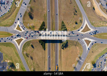 Diverging diamond interchange Stock Photo - Alamy
