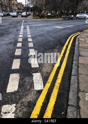 give way junction road markings Stock Photo - Alamy