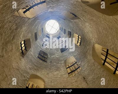 The grand shaft- triple helix staircase completed in 1809 in Dover Kent ...