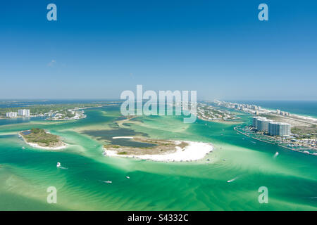 Aerial view of Saint John Bayou and Perdido Pass in Orange Beach ...