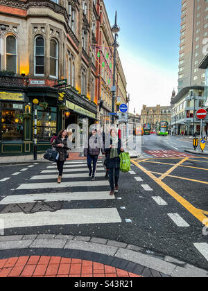 Architecture on Boar Lane, Leeds, West Yorkshire Stock Photo - Alamy