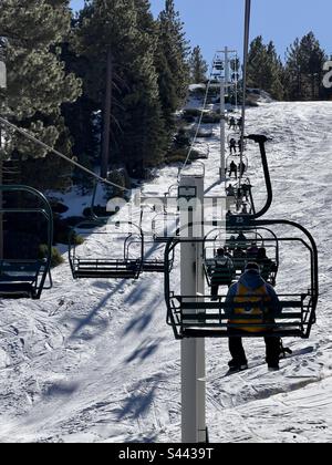 Chair lift at Big Bear Mountain ski resort, California USA Stock Photo ...