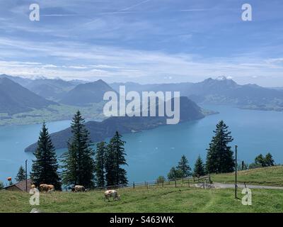 A view of the Lake Lucerne from the Burgenstock Resort in Obbuergen ...