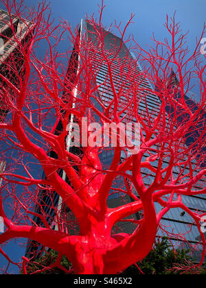 The huge public art piece, the old tree, is located on the spur of the ...