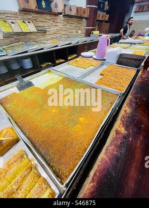 Palestinian pastry desserts at Palace sweets, Bethlehem, Palestine ...