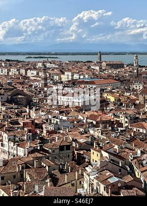 Birds eye view of the rooftops of Venice Italy Europe EU Stock Photo ...