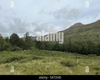 View from Turf House reconstruction, Glencoe National Trust, Scotland ...