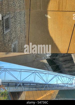 River Lea and bridges in the Olympic Park Stratford during the London ...