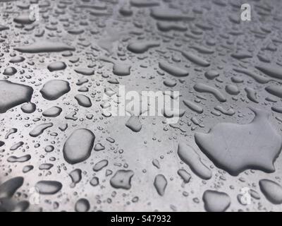 Water drops on metal surface Stock Photo - Alamy