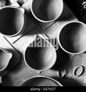 Pottery pouring bowls Stock Photo - Alamy