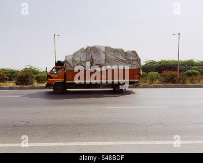 A cargo truck on an Indian National Highway Stock Photo - Alamy
