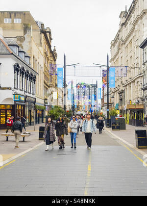 High Street Cardiff Stock Photo - Alamy