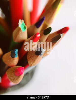 Sharpened colour pencils for colouring Stock Photo - Alamy