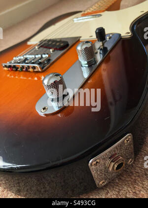 Telecaster guitar volume tone and pickup selector Stock Photo - Alamy