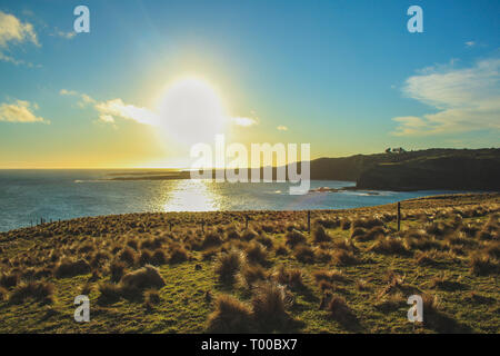 Slope Point during sunset, The Catlins, South Island, New Zealand Stock ...