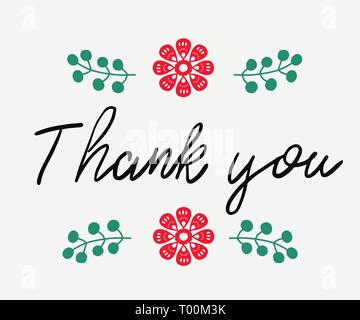 Thank you - handwritten phrase in folk style. in folk style for posters ...