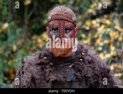 Real viking in the countryside. He is coming the war Stock Photo - Alamy