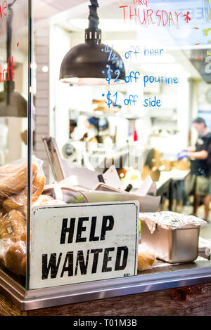 restaurant Help Wanted sign in the Little Tokyo District in downtown ...