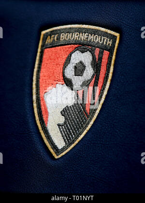 Detail view of the AFC Bournemouth badge at Dean Court Stock Photo - Alamy