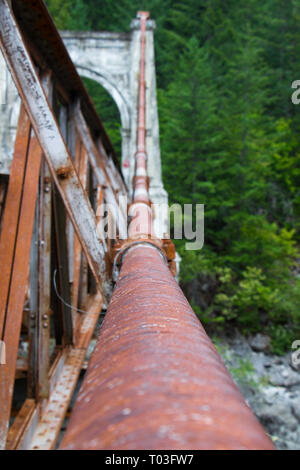 The arch steel structure of the Alexandra Bridge on the Trans Canada ...