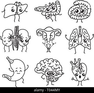 Pancreas kawaii healthy character with smile. Drawing of a healthy ...