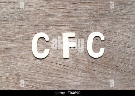 Alphabet letter in word CFC (abbreviation of Chlorofluorocarbon) on ...