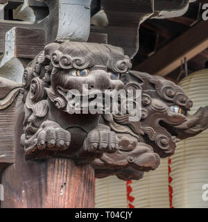Baku or zoubana Tapir Nosing carved guardians of Hongaku-ji Temple ...